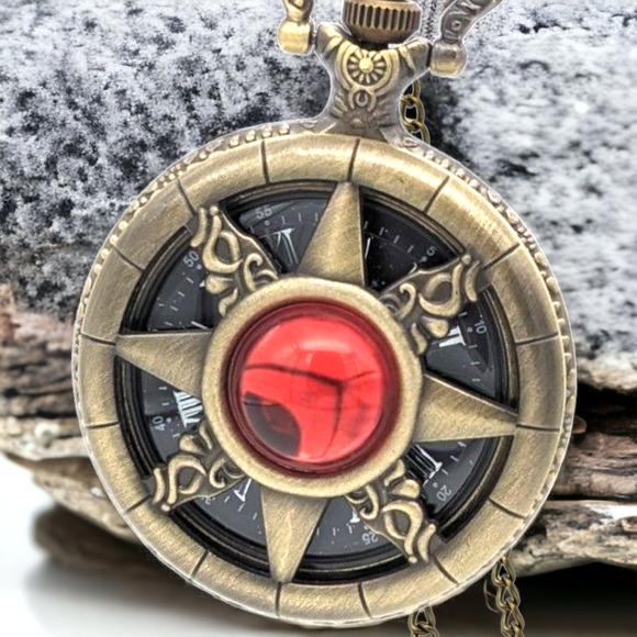 Accessories | Pocket Watch Bronze Nautical Stars Red Ruby Gift New ...